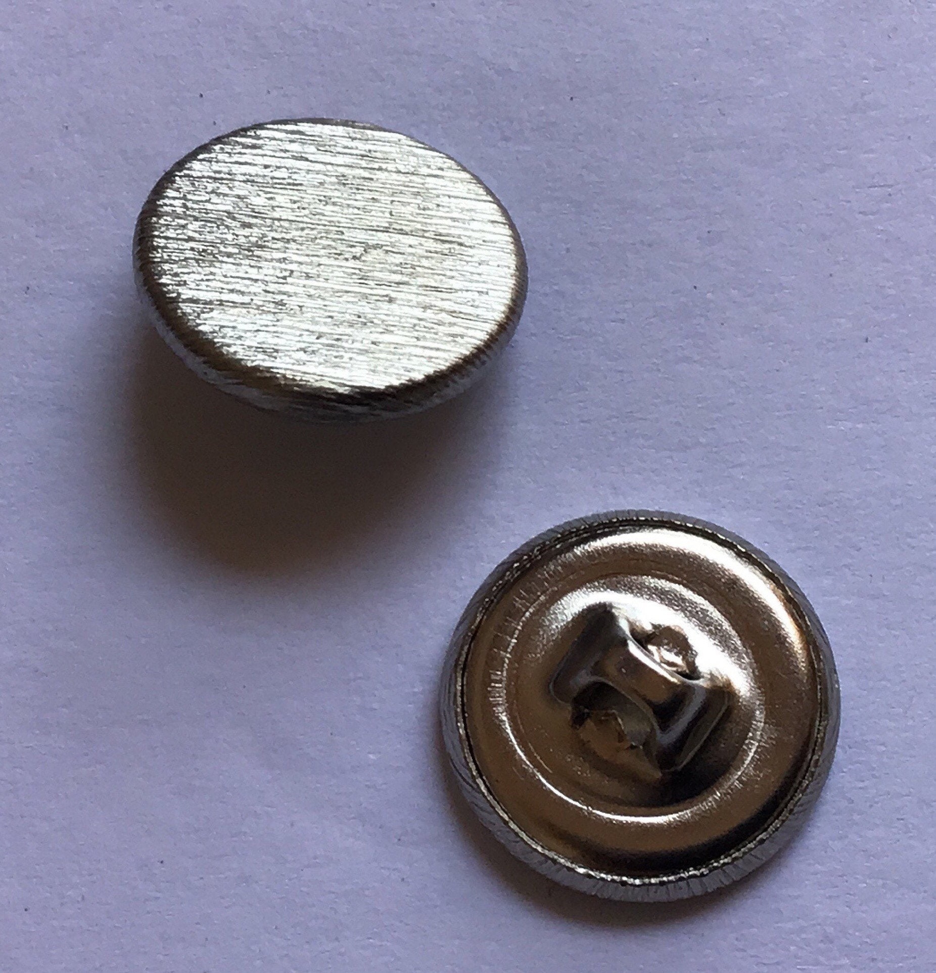 Lot of 8 15mm Silver Plated Metal Button, Sewing, Crafts, Scrapbook ...
