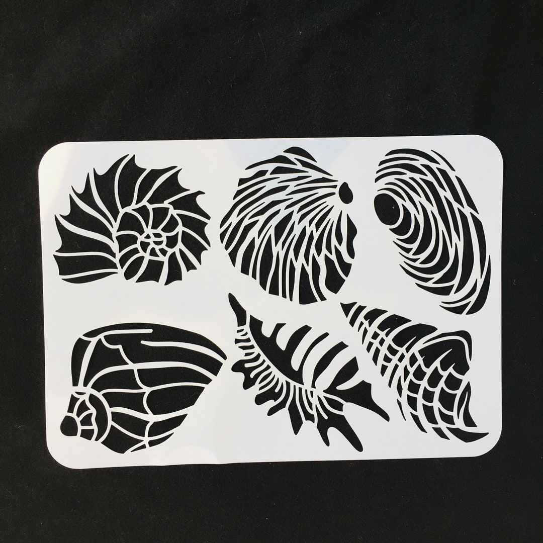 Seashell Plastic Background Stencils Stencils Use to Create A ...