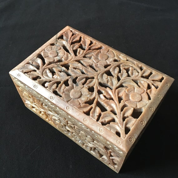 Soapstone Flower of Life Carved Jewelry Box morikuma3776 Jewelry ...