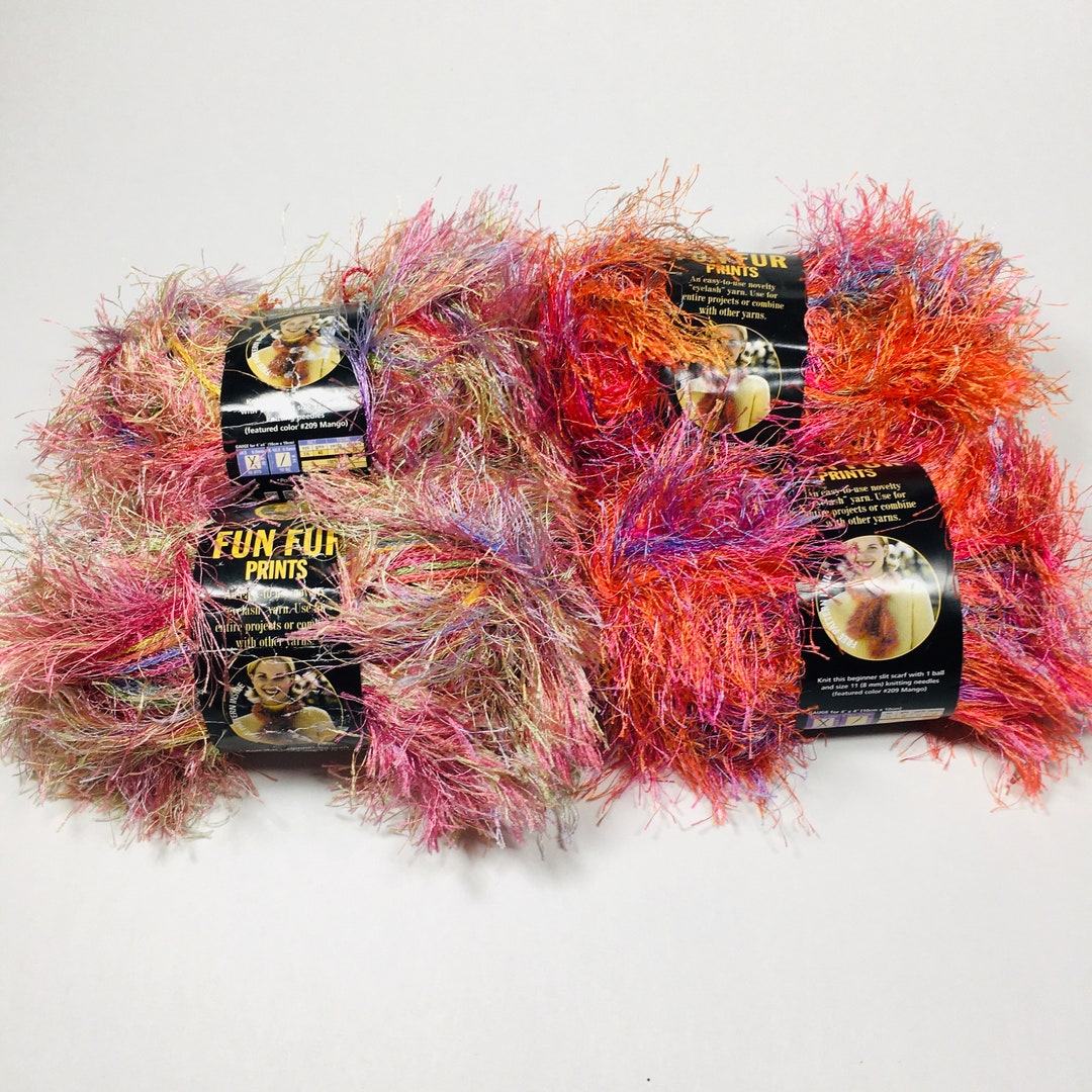 Lion Brand Yarn Fun Fur Prints( 4 Rolls )( 57 Yd Each ) 2-mongo 2 ...