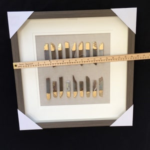 Gold Plated Agate Framed Agate Shadow Box Wall Art XL Under Glass ...