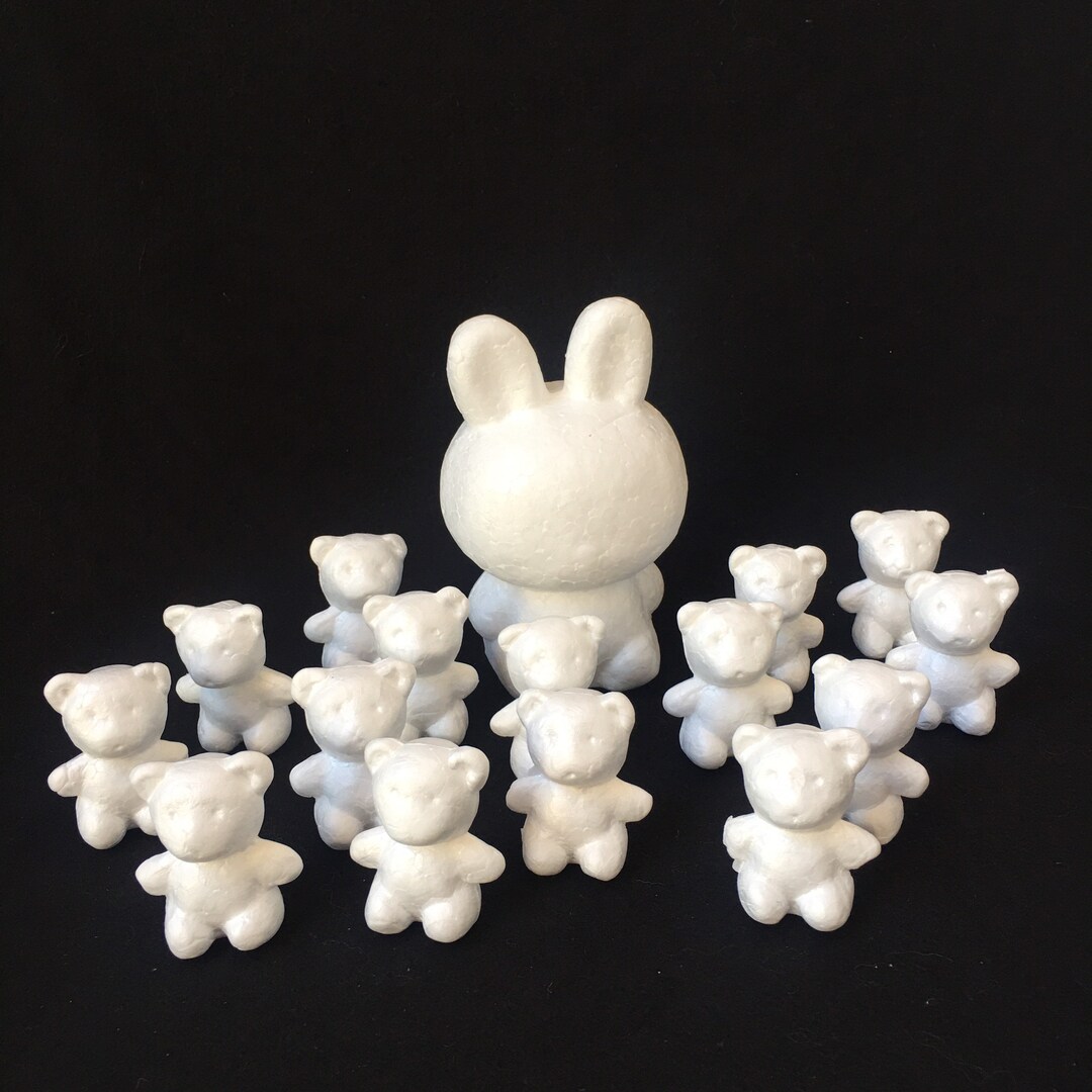 Set of 21 Craft Foam Rabbit & Teddy Bear 1 Rabbit 5.5 Tall and 20 ...