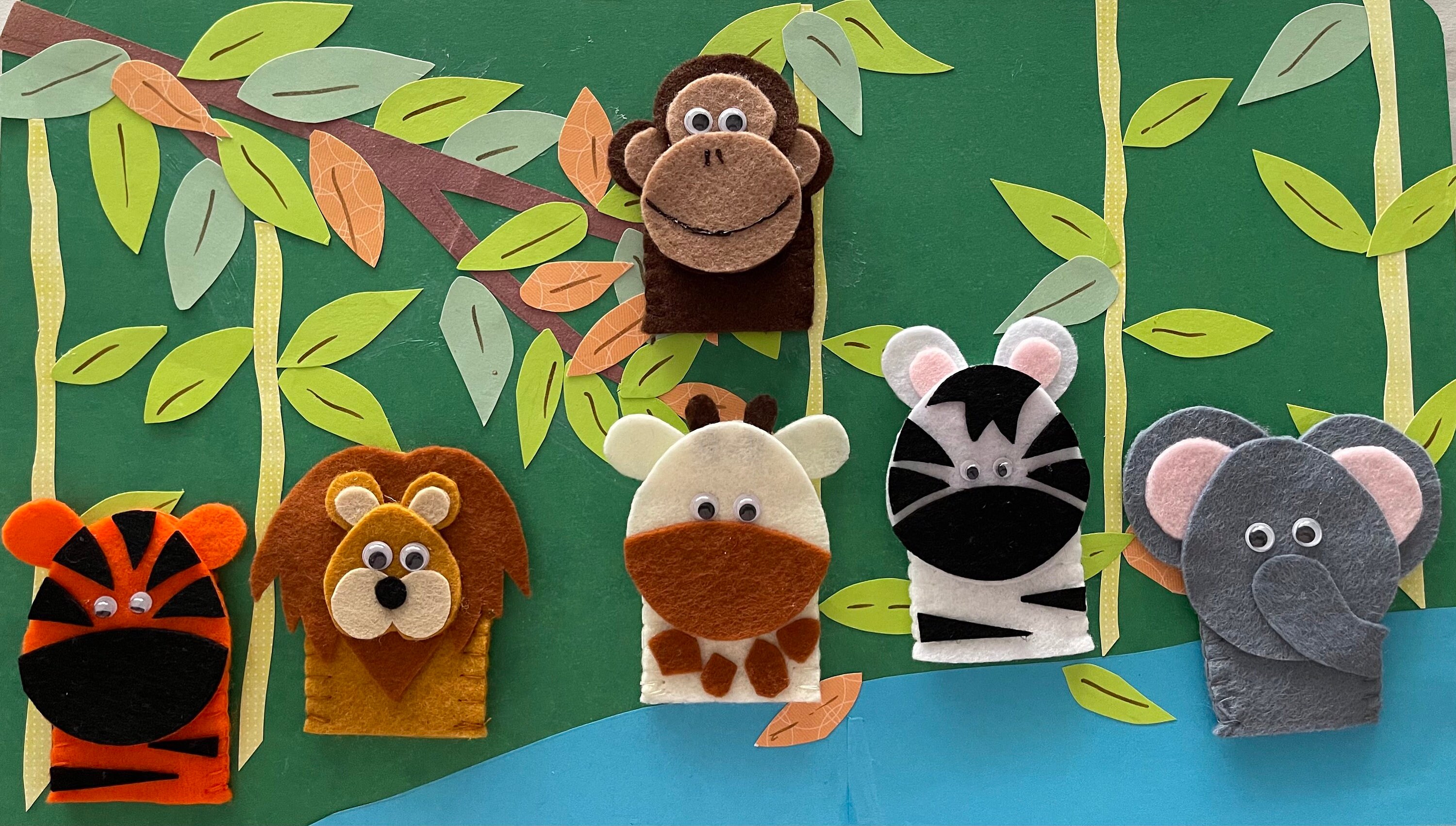 Jungle Animals Finger Puppet Set | Etsy