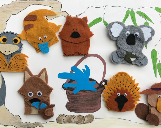 Wombat Stew Finger Puppet Set - Etsy