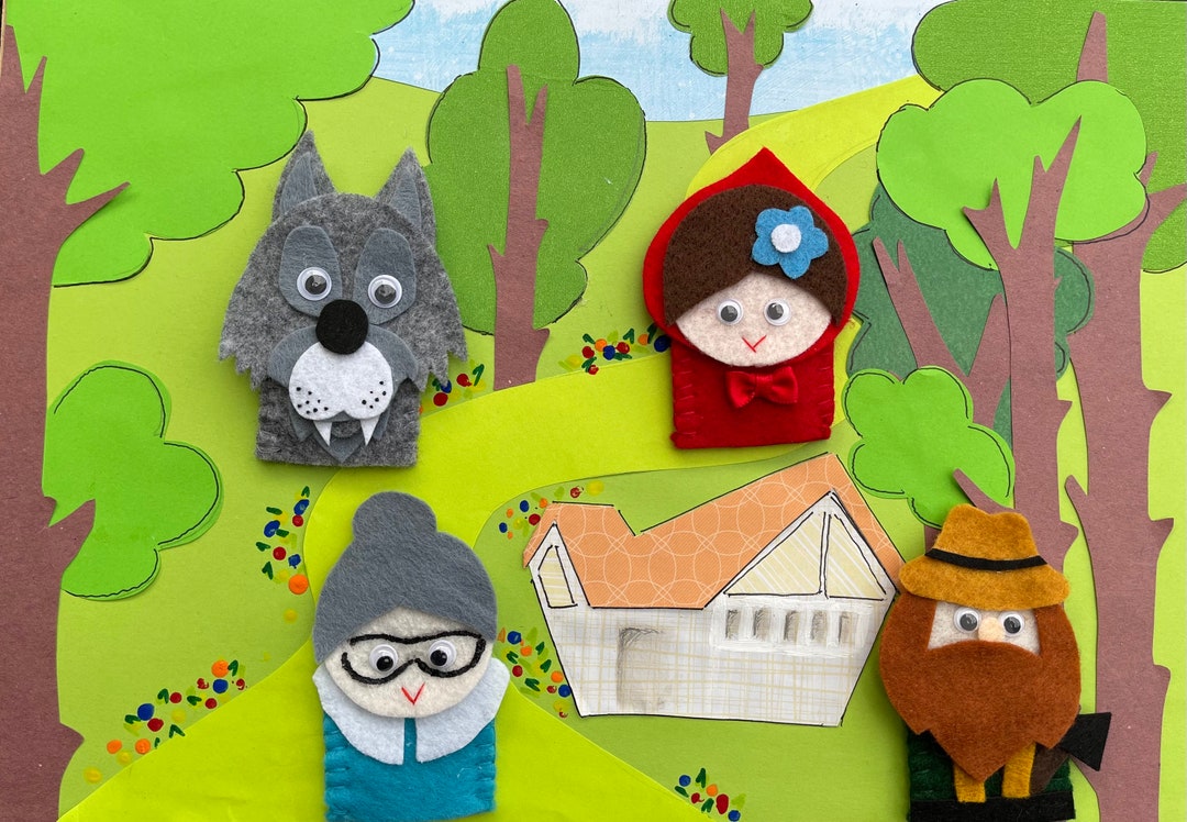 Little Red Riding Hood Finger Puppet Set - Etsy