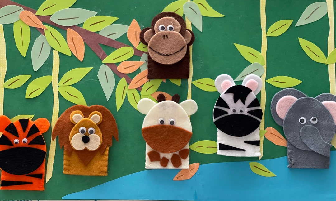 Jungle Animals Finger Puppet Set - Etsy