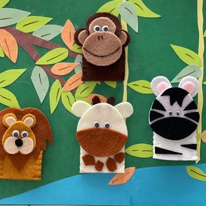 Jungle Animals Finger Puppet Set - Etsy
