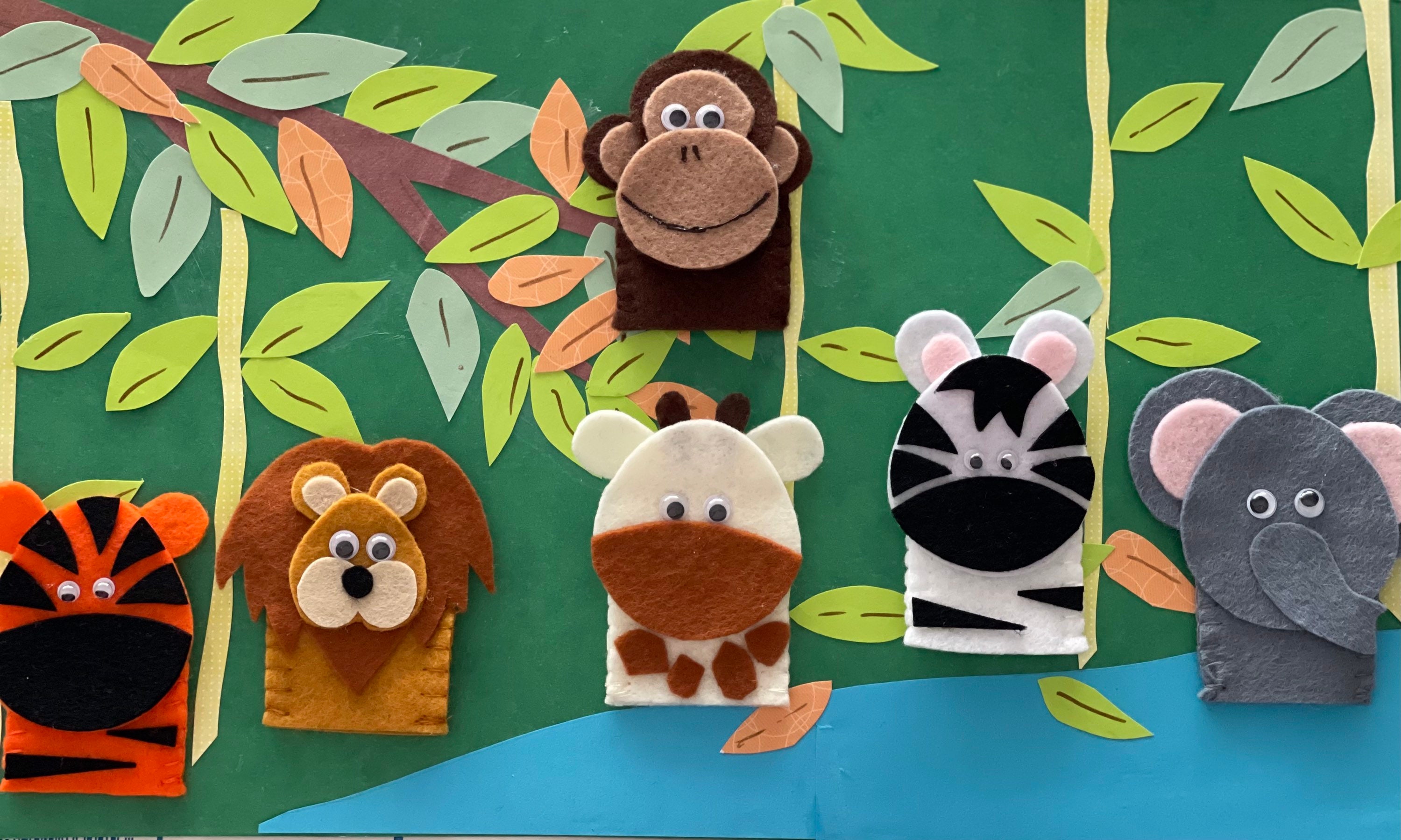 Jungle Animals Finger Puppet Set | Etsy
