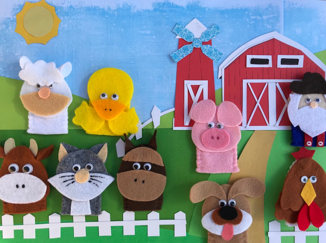 Old Macdonald Farm Finger Puppet Set - Etsy
