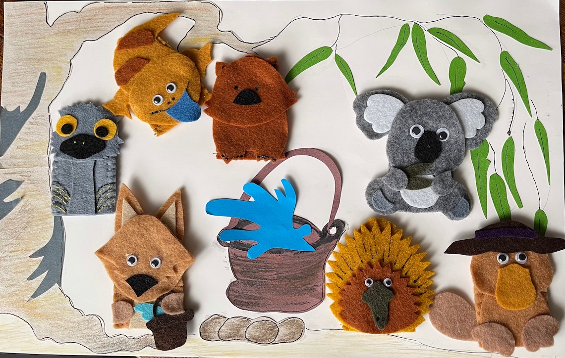 Wombat Stew Finger Puppet Set | Etsy