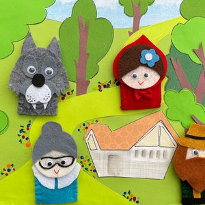 Little Red Riding Hood Finger Puppet Set - Etsy