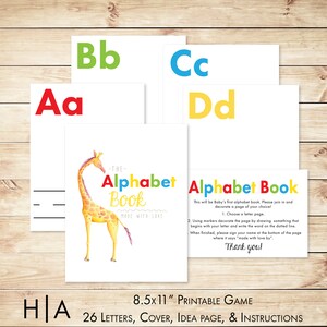 8.5x11 Alphabet Book Game Giraffe Theme - Etsy