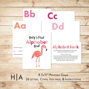 8.5x11 Alphabet Book Game Flamingo Theme - Etsy