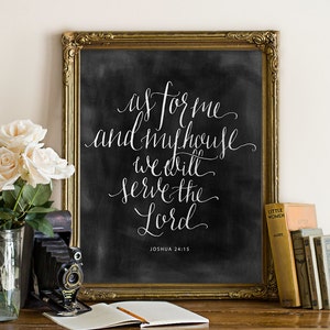 Printable Art as for Me and My House Scripture Handwritten - Etsy