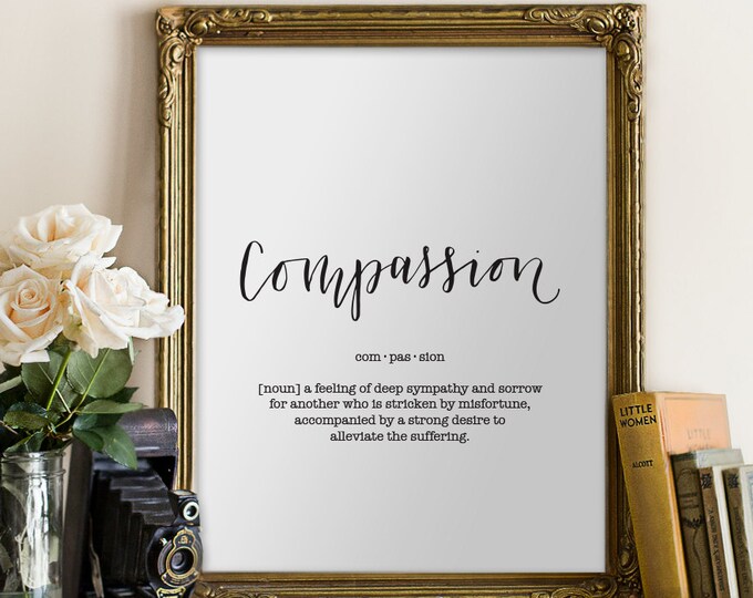 Compassion Dictionary Definition Printable Art Print PDF JPEG, Printing ...