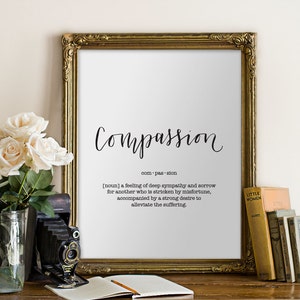 Compassion Dictionary Definition Printable Art Print PDF JPEG - Etsy