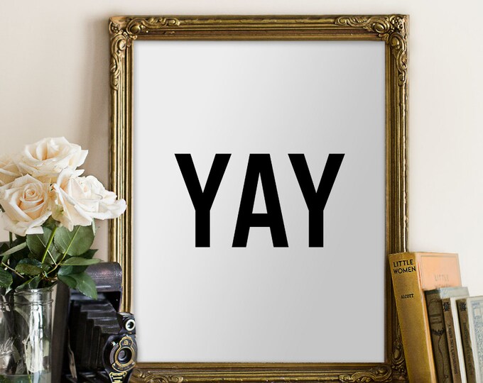 Yay Banner Minimalist Art, 8x10 PDF JPEG - Etsy