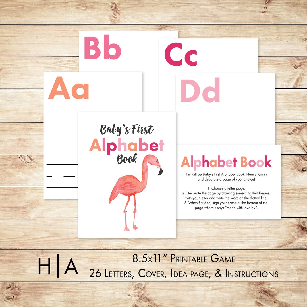 8.5x11 Alphabet Book Game, Flamingo Theme - Etsy