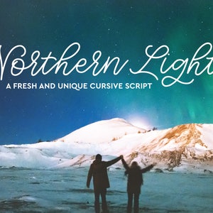 Northern Lights Script Font Handwritten Font Handlettered - Etsy