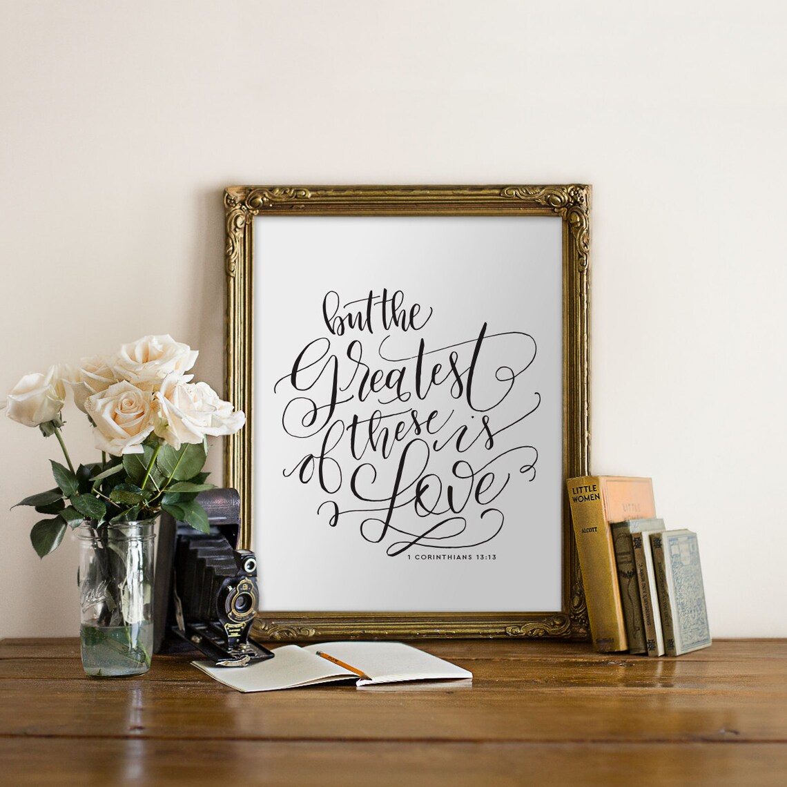 1 Corinthians 13:13 Printable Art Hand Lettered Modern - Etsy