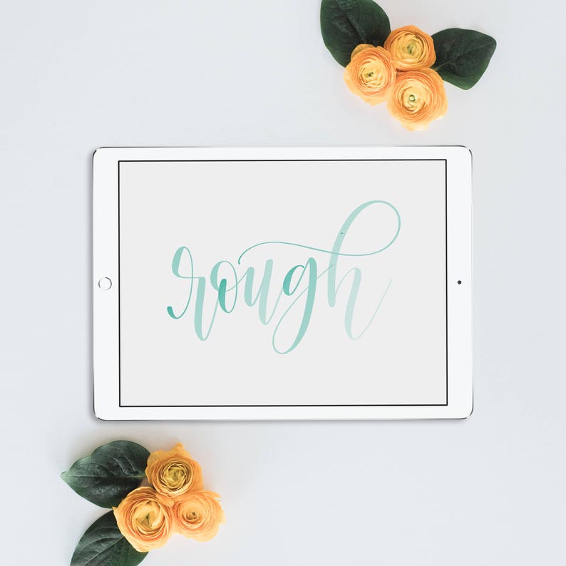 Ipad Lettering Procreate App Rough Watercolor Brush // Hewitt | Etsy
