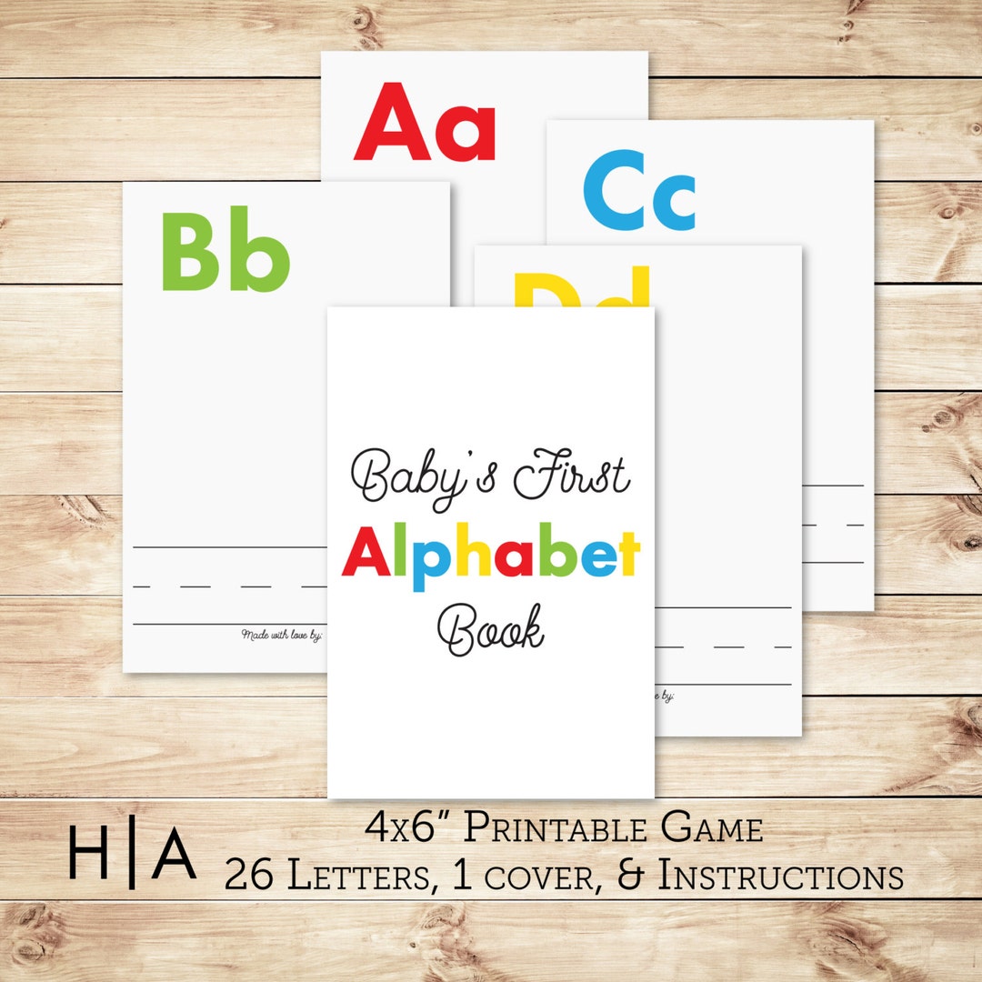 4x6 Alphabet Book Game Primary Colors - Etsy