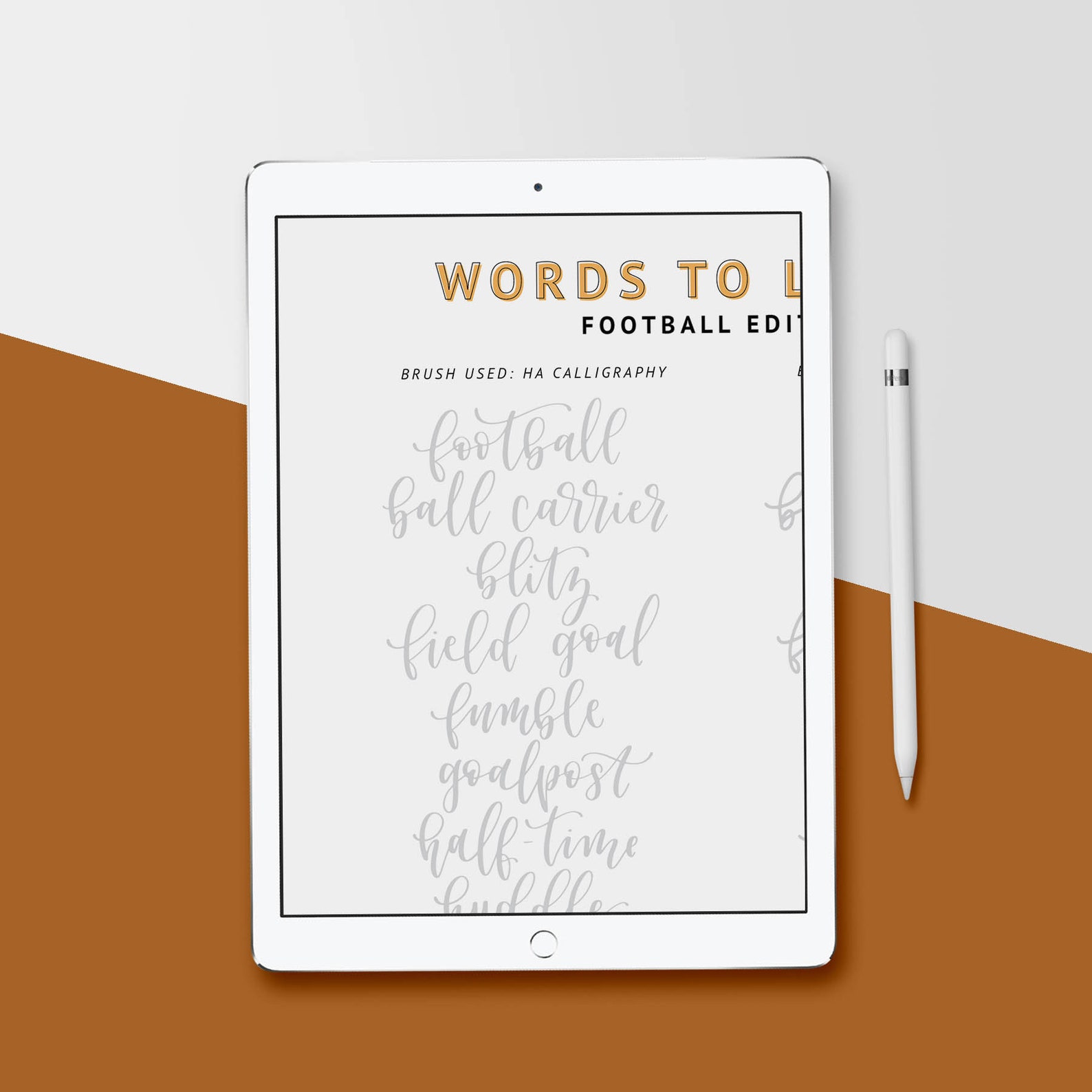 FOOTBALL Lettering Practice Sheets Ipad Lettering Words to - Etsy