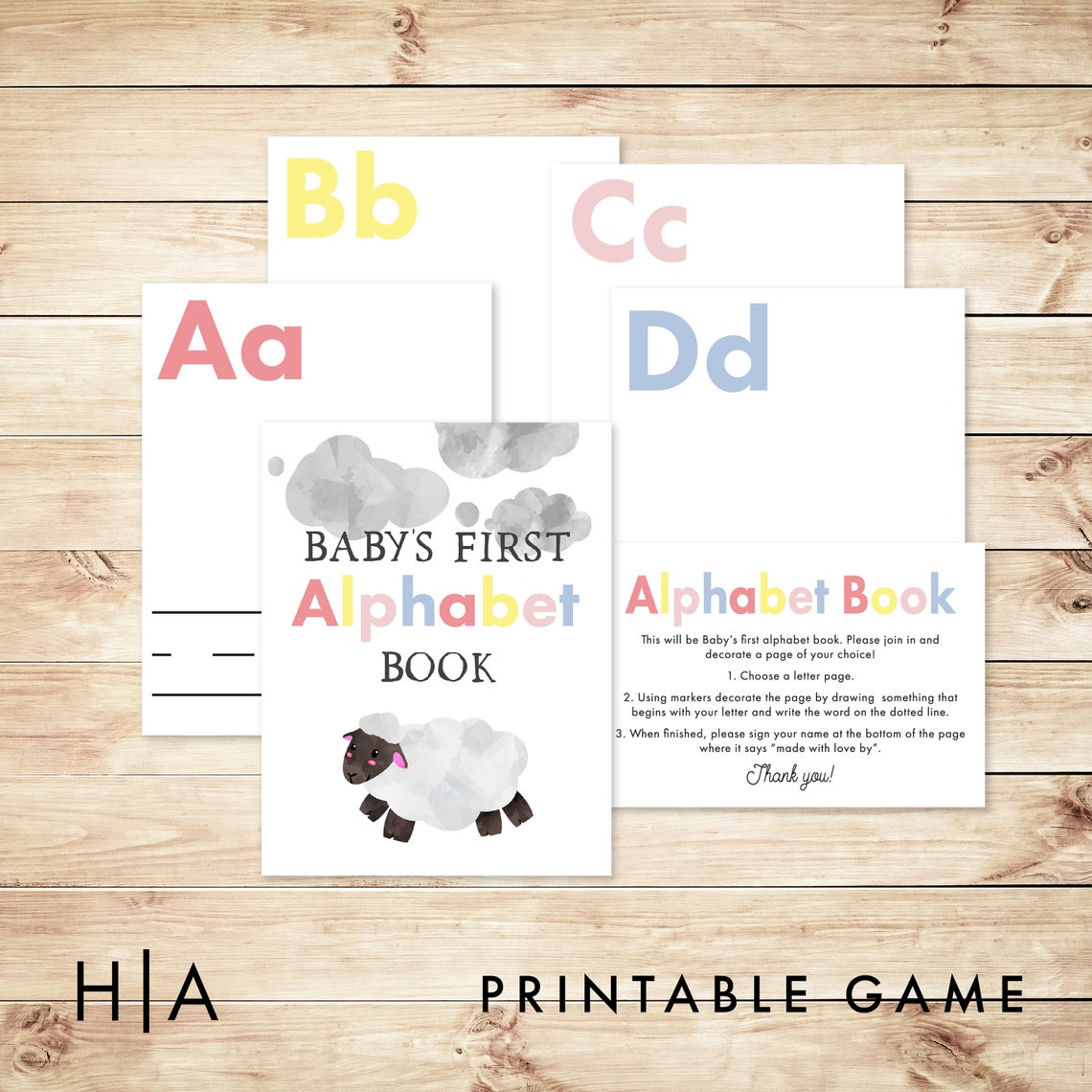 8.5x11 Alphabet Book Game Sheep Theme - Etsy