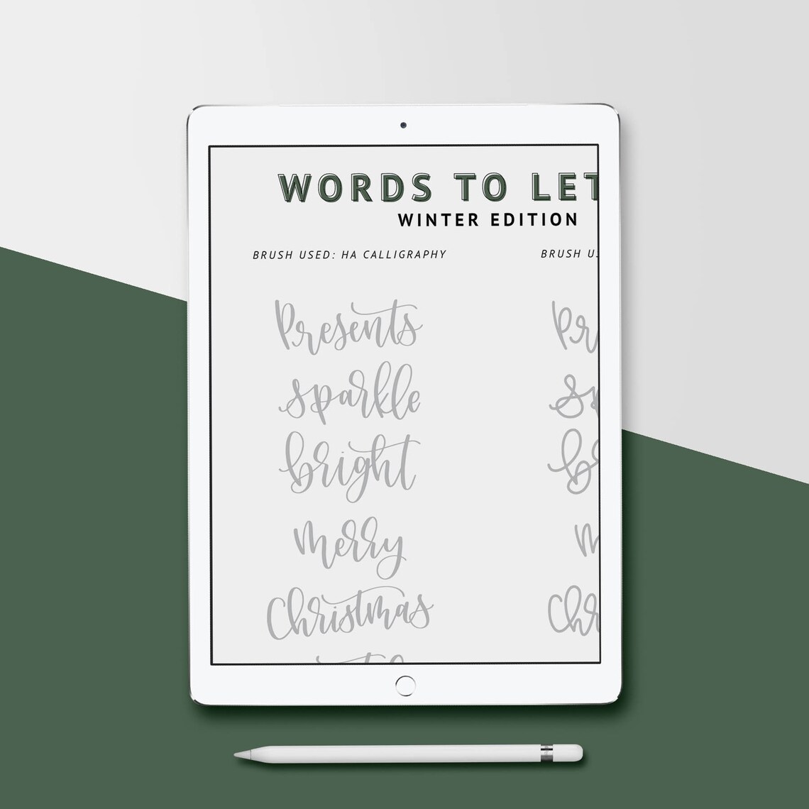 WINTER Lettering Practice Sheets Ipad Lettering Words to | Etsy