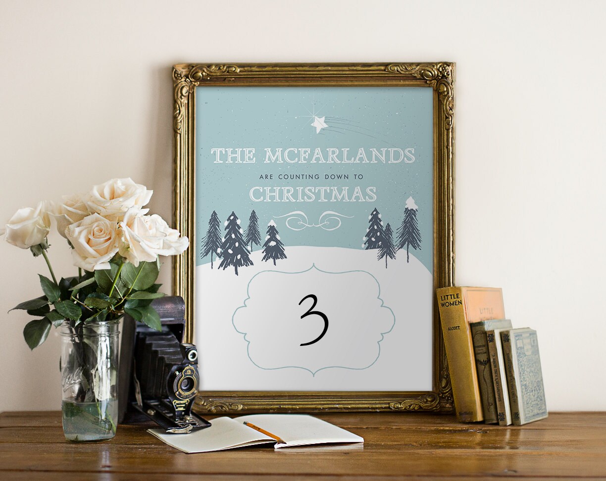 Christmas Countdown Wall Art Advent Calendar | Etsy