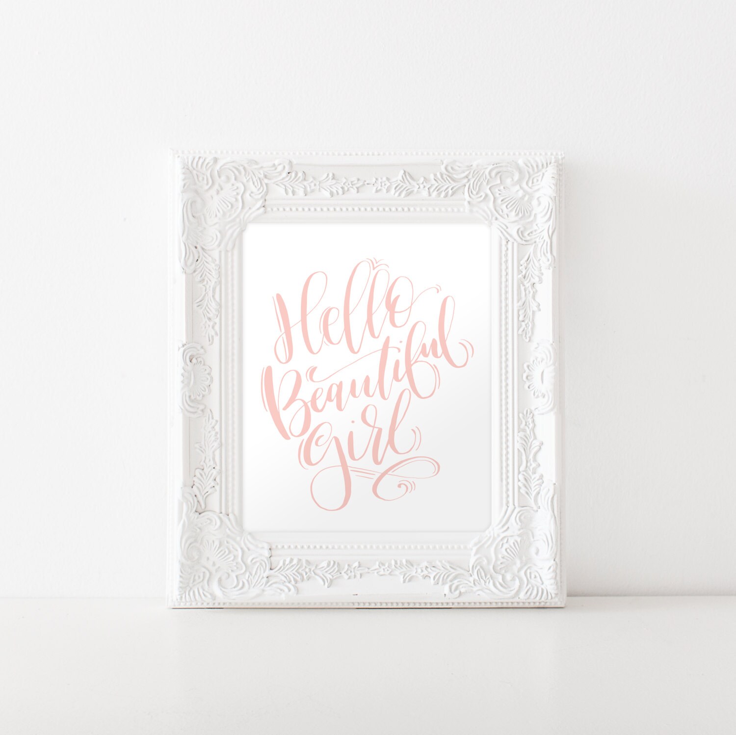 Hello Beautiful Girl Printable Art Baby Girl Gift Nursery | Etsy