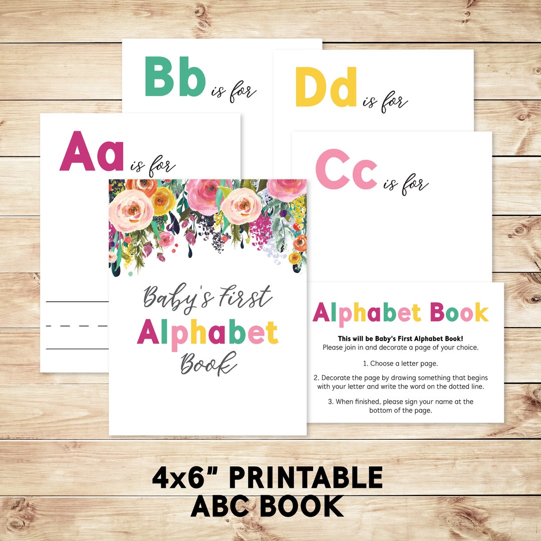 4x6 Alphabet Book Game Floral Theme - Etsy