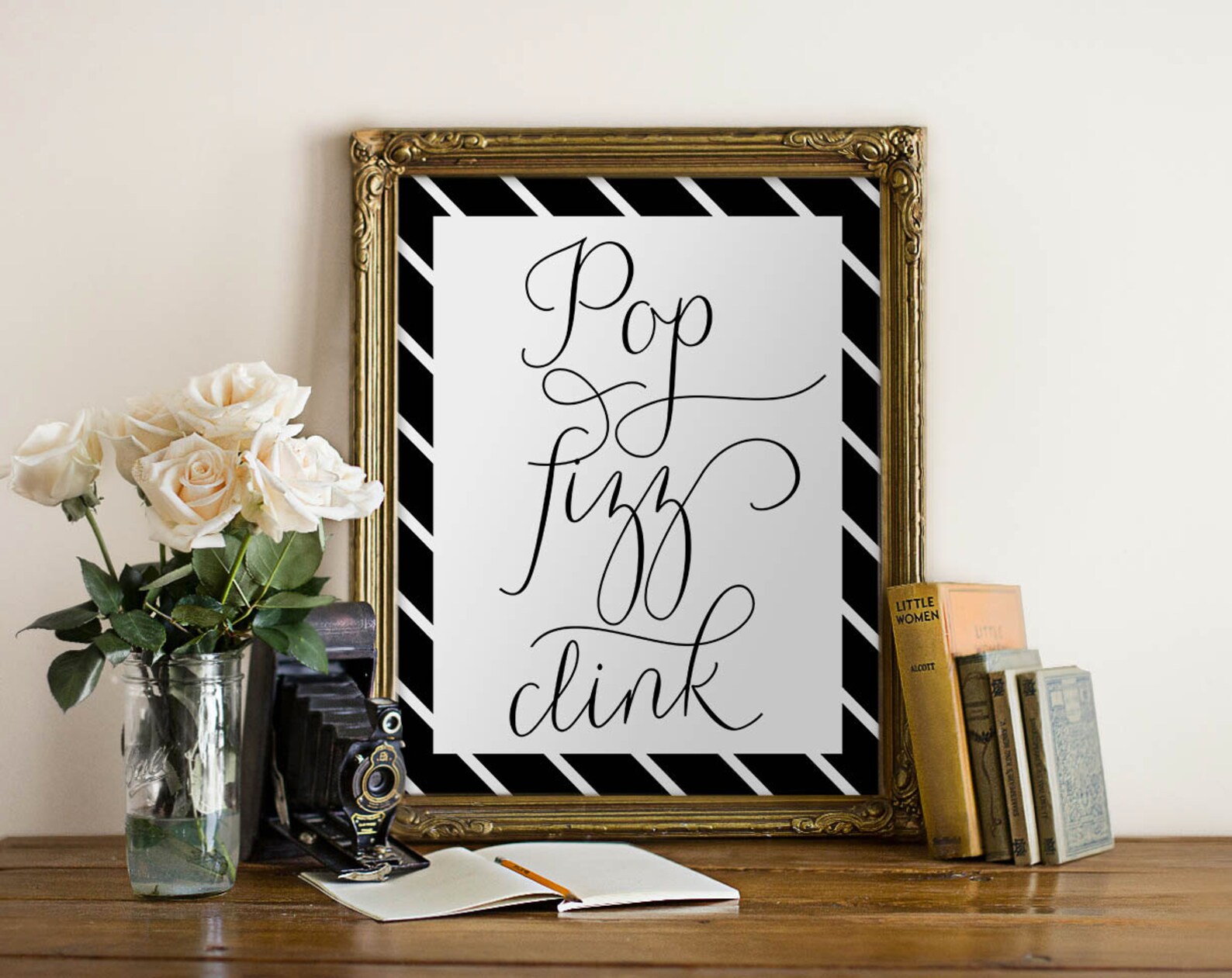 Pop Fizz Clink Printable Art Party Decor New Years Bridal - Etsy