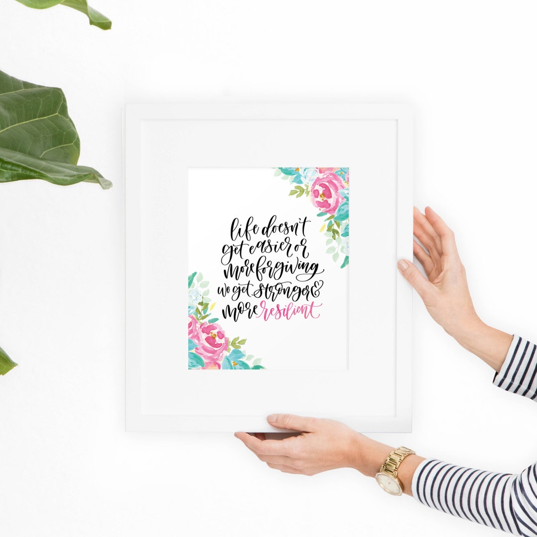 Resilient Watercolor Printable Art Downloadable Art 8x10 - Etsy