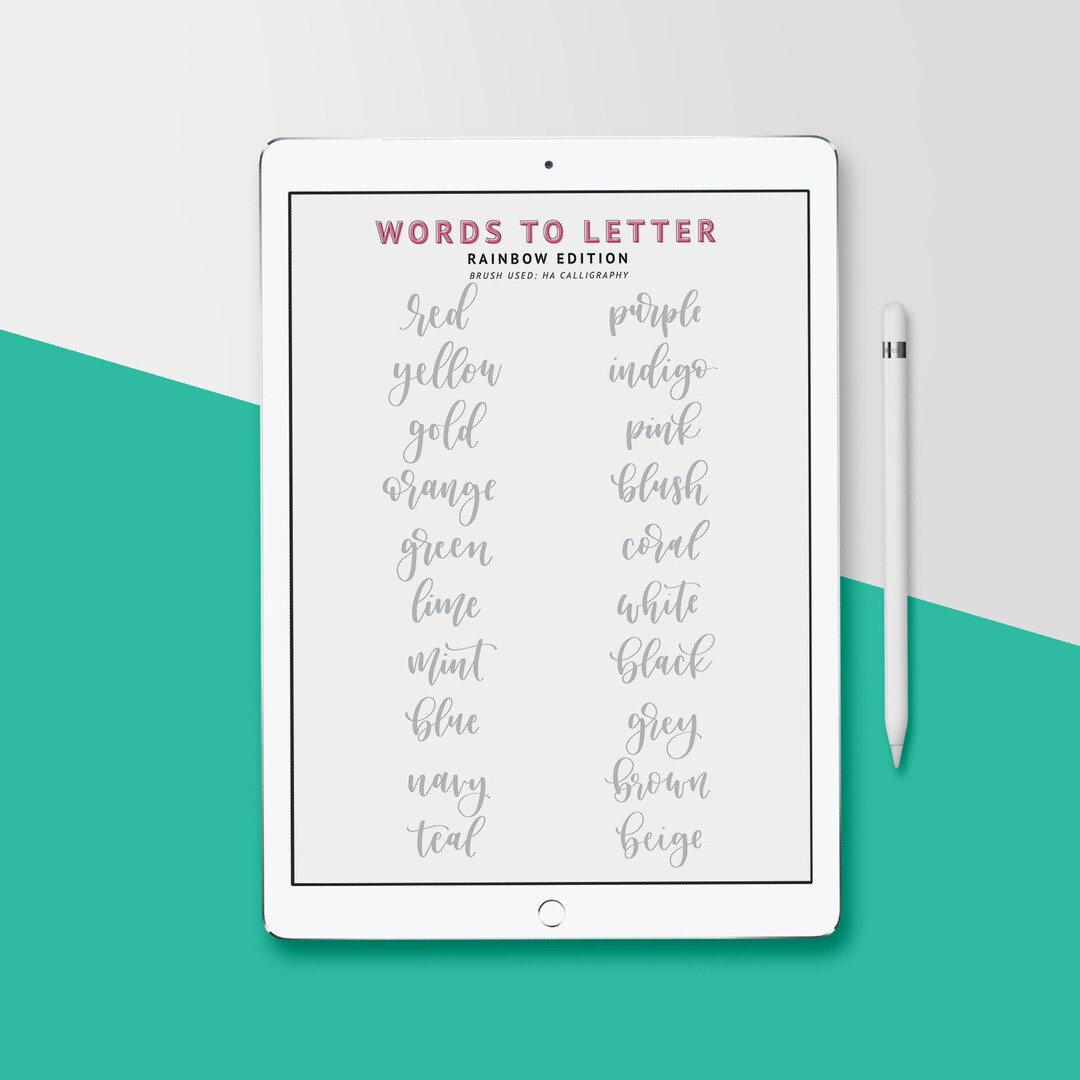 Lettering Practice Sheets iPad Lettering Words to Letter - Etsy