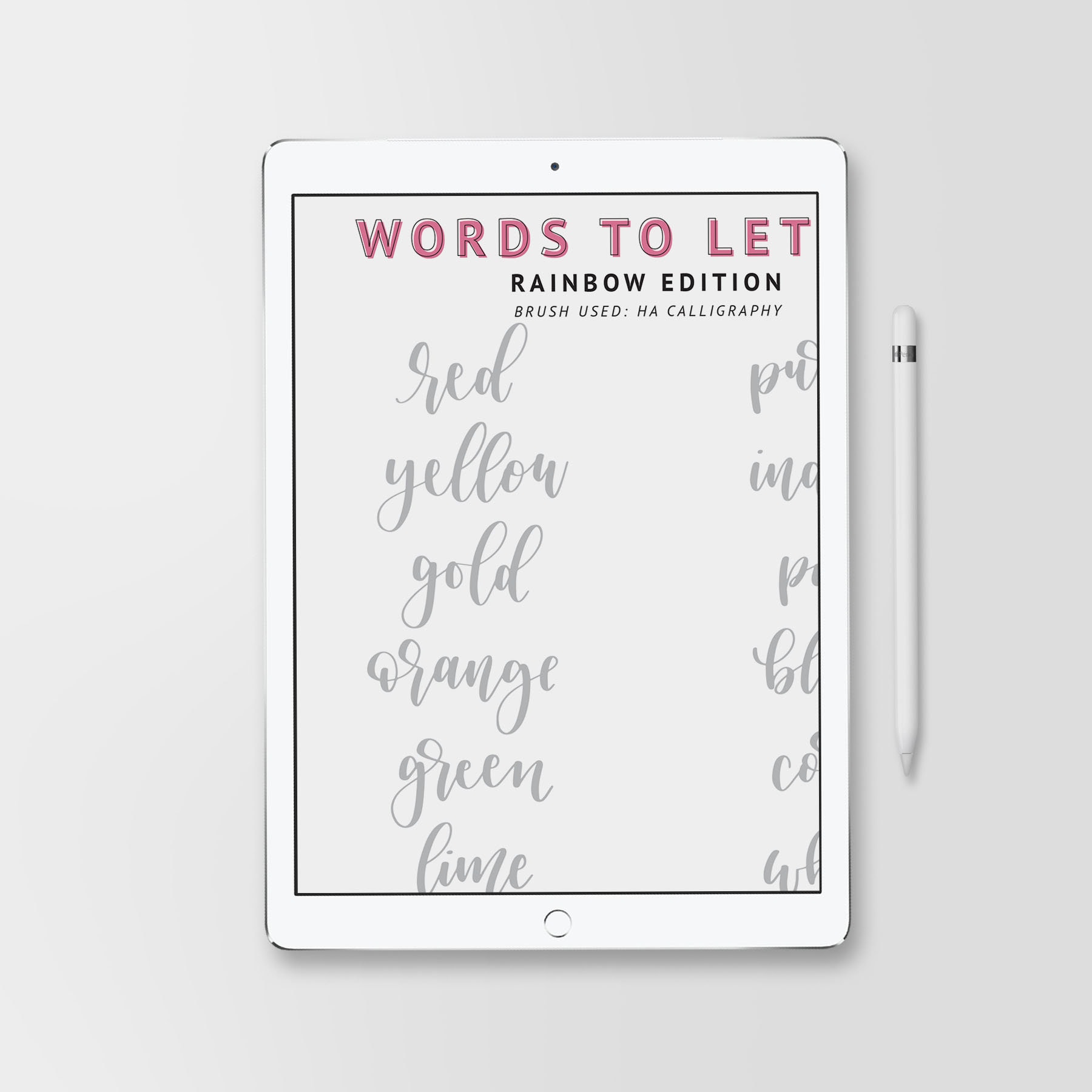 Lettering Practice Sheets iPad Lettering Words to Letter | Etsy