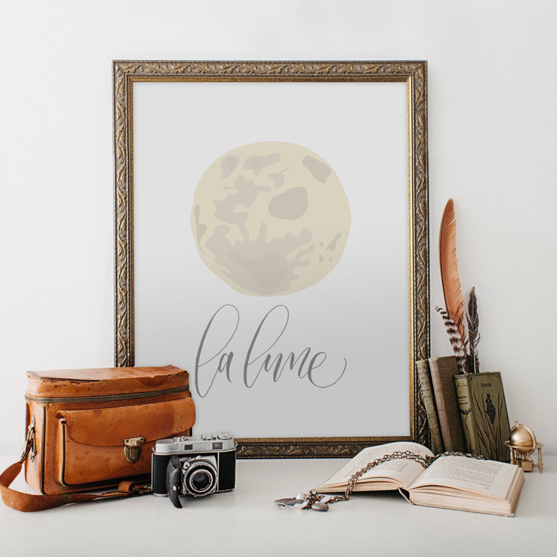 La Lune the Moon French Art Print Wall Art Printable Decor - Etsy