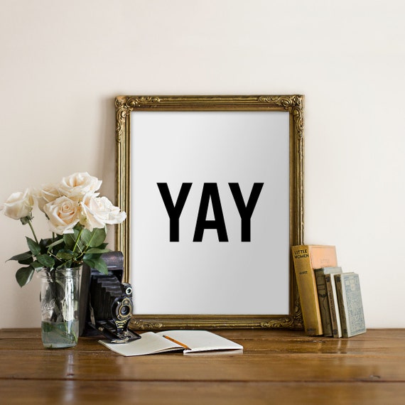 Yay Banner Minimalist Art 8x10 PDF JPEG - Etsy