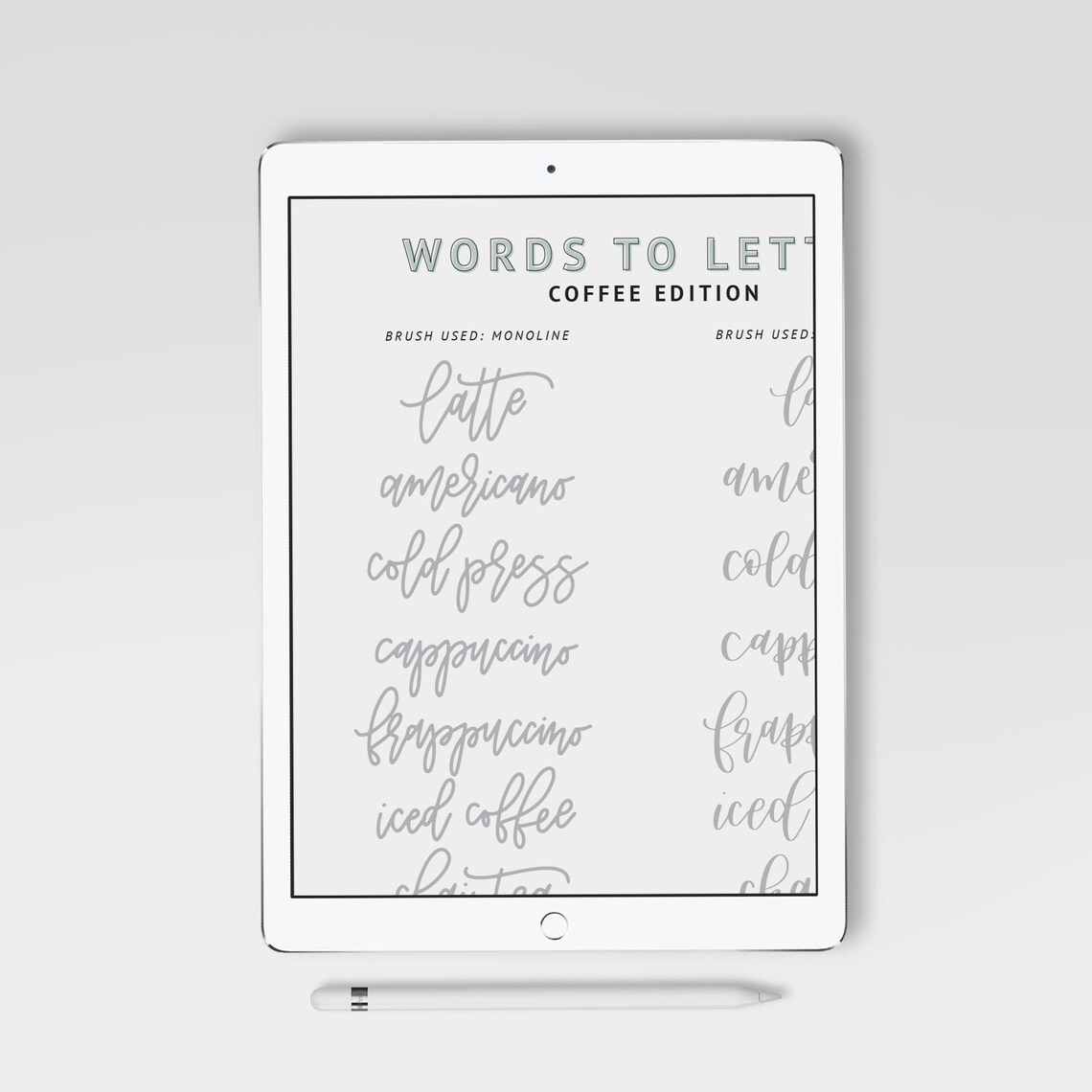 COFFEE Lettering Guides Words to Letter Series | Etsy