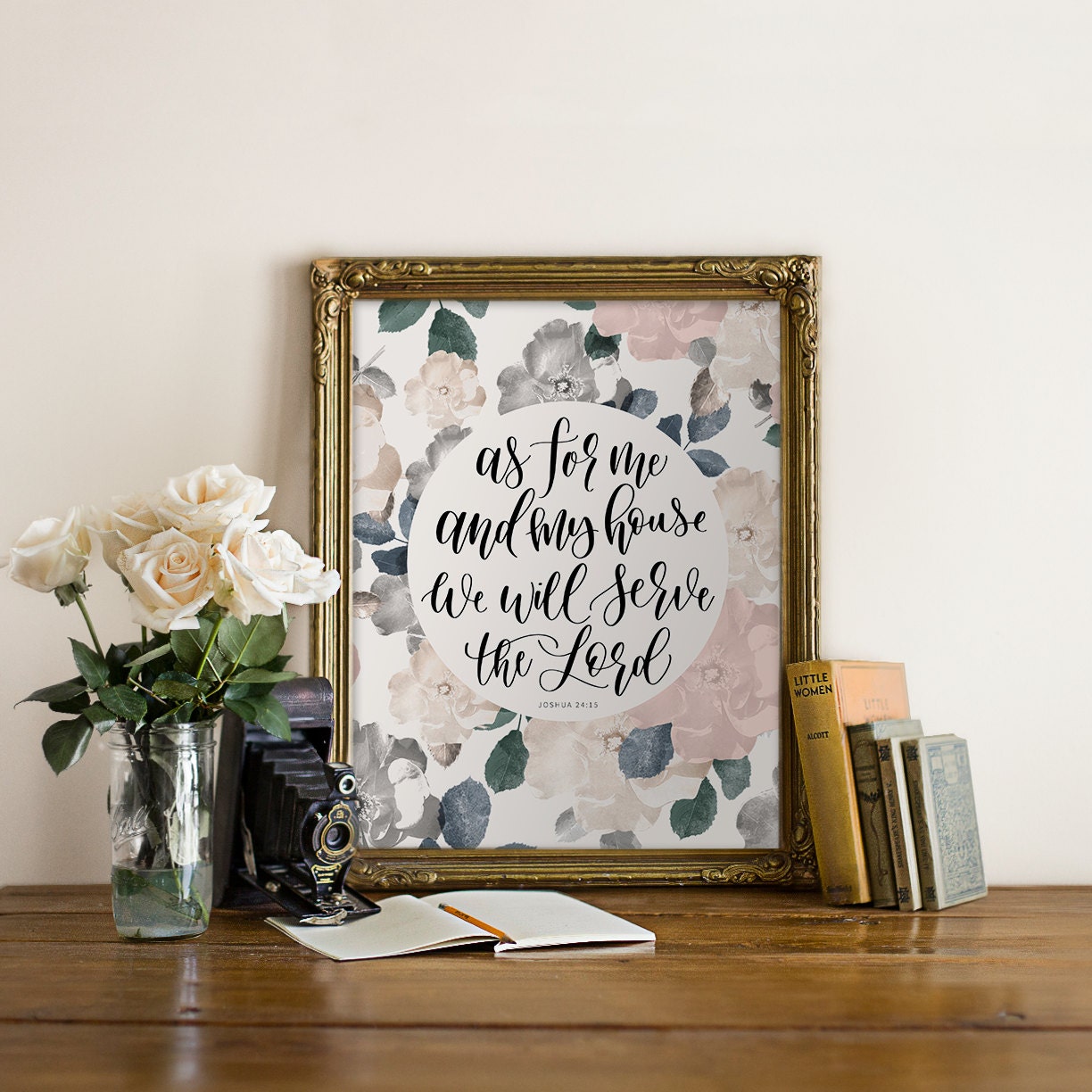 Joshua 24:15 Art Print Christian Home Decor Printable Art | Etsy