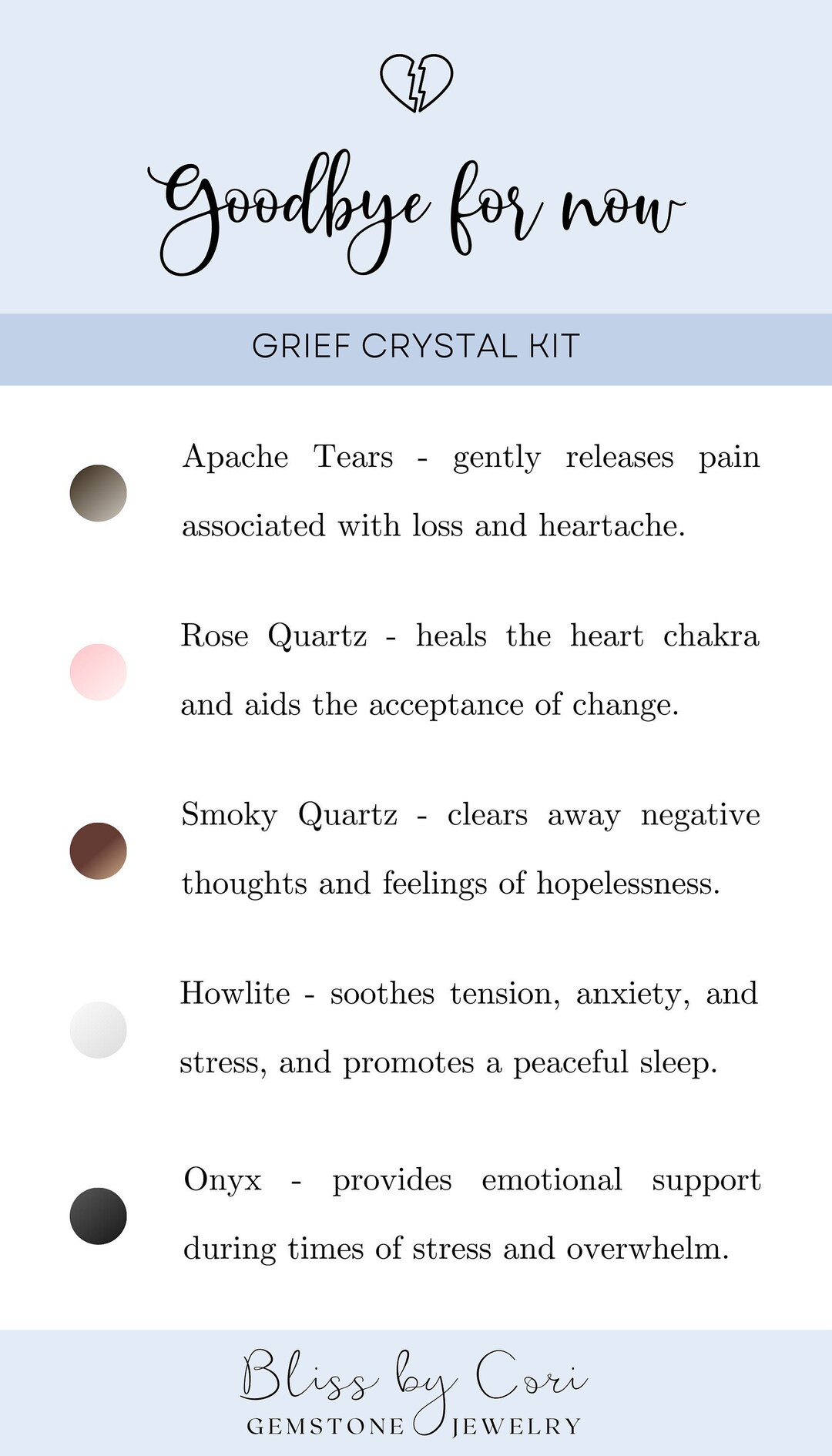 Loss Bracelet, Grief Healing Crystals, Grief Gemstones, Grief Bracelet ...