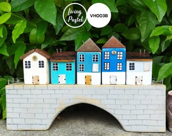 Wooden Town, Primitive Handmade Wooden Houses, Mini Wood Village ...