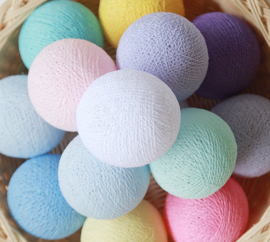 Cotton Ball String Lights for Bedroom Fairy Lights Girl Room | Etsy