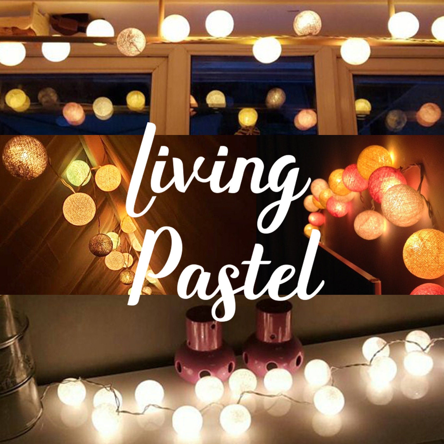 Violet Theme Cotton Ball String Lights for Bedroom Night Lights Nursery ...