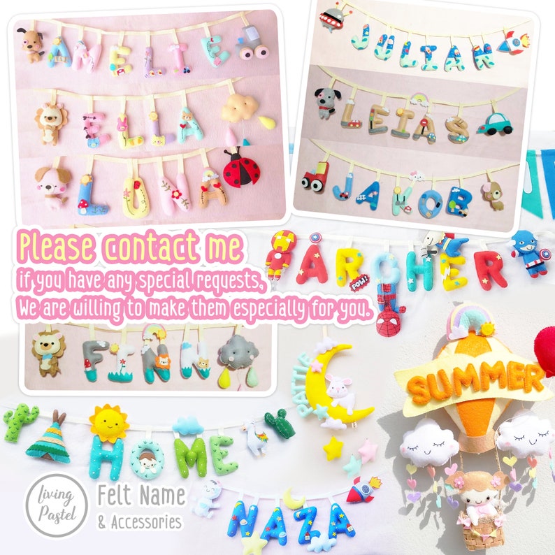 Felt Name Banner Pastel Nursery Decor Nursery Garland - Etsy