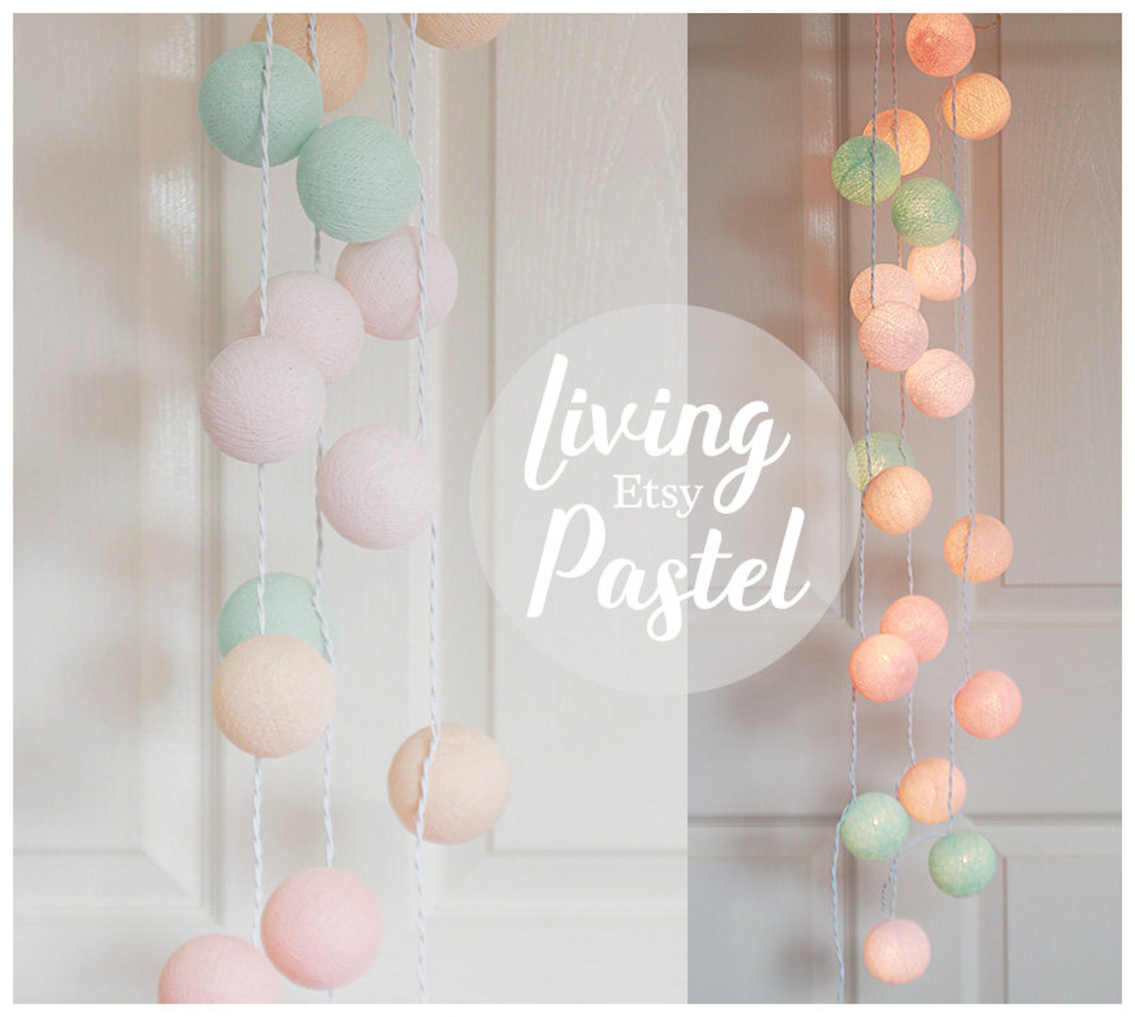 Cotton Ball String Lights Girl Bedroom Fairy Nursery Lighting | Etsy