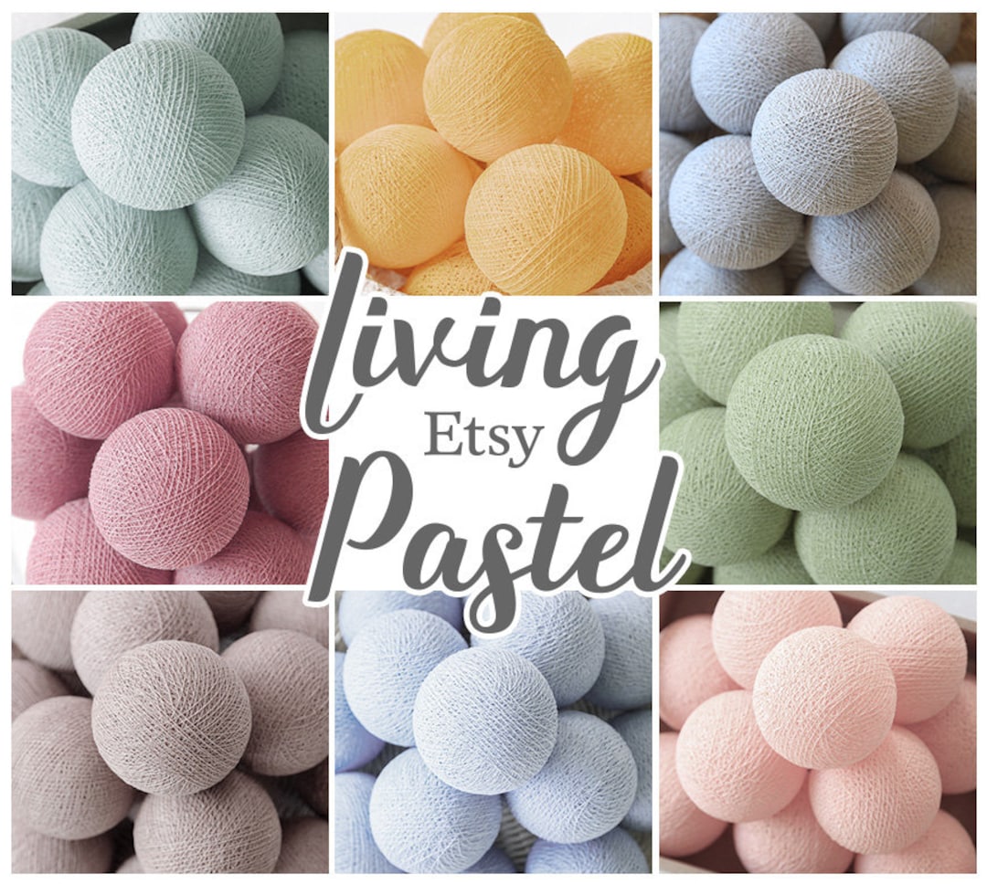 Custom Color Cotton Ball String Lights for Bedroom Fairy Lights ...