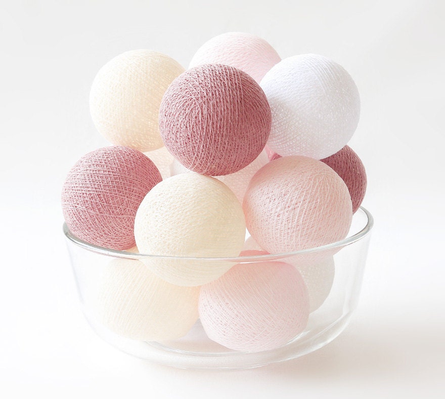 Cotton Ball String Lights for Bedroom Fairy Lights Girl Room Nursery ...