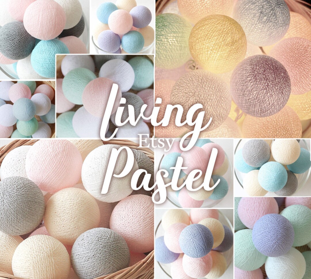 20 Cotton Ball String Lights for Bedroom Fairy Lights Kids House Bed ...