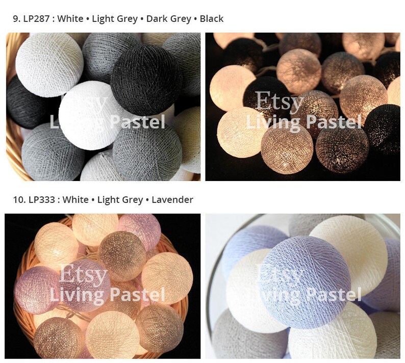 20 Cotton Ball String Lights for Bedroom Fairy Lights Nursery Night ...